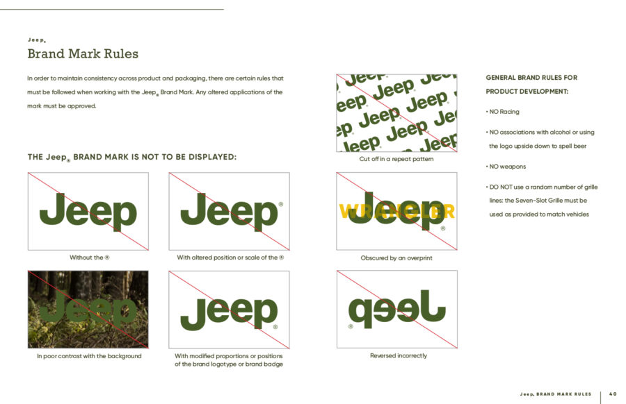 Brand Guidelines for Jeep Global Licensing | StyleWorks Creative